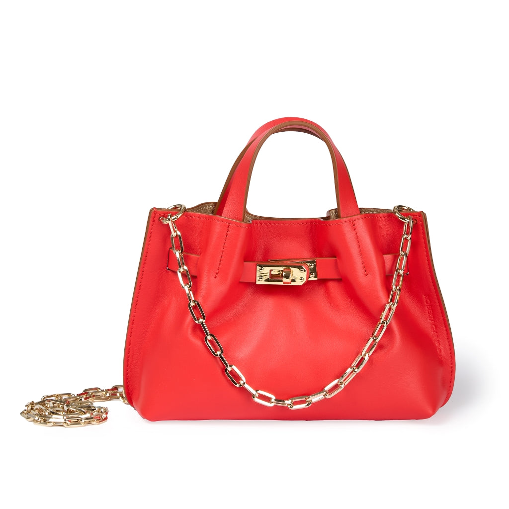 Sveva Mini – Borsa a mano in pelle liscia con spallaccio estensibile ...